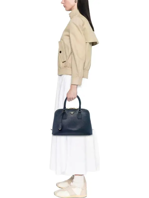 Prada Saffiano Lux Promenade Satchel - Blue