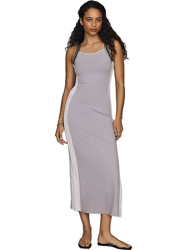 DAILY PRACTICE Open Back Column Midi Dress - Lavender Gray
