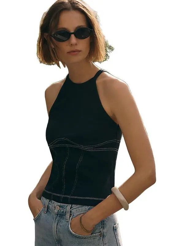 PILCRO High-neck Tank Top - Black