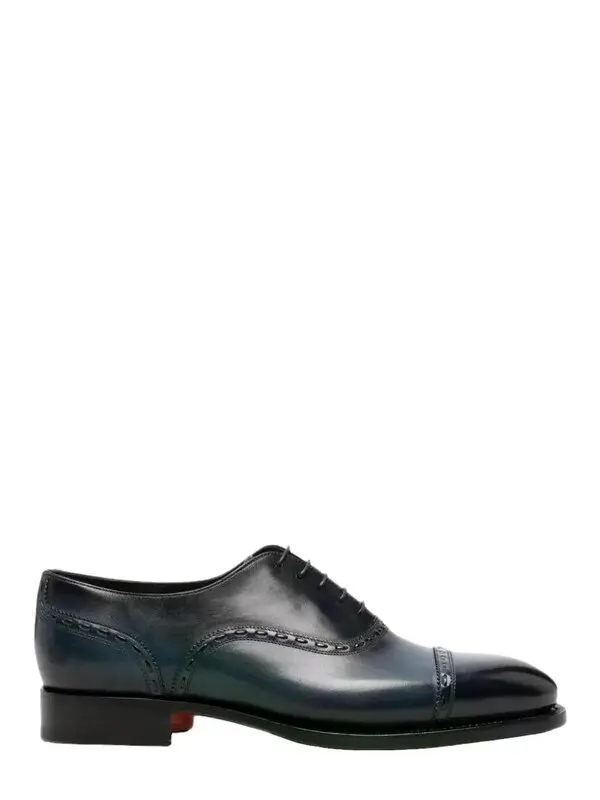 Santoni Brogue Detail Oxford Shoes - Blue
