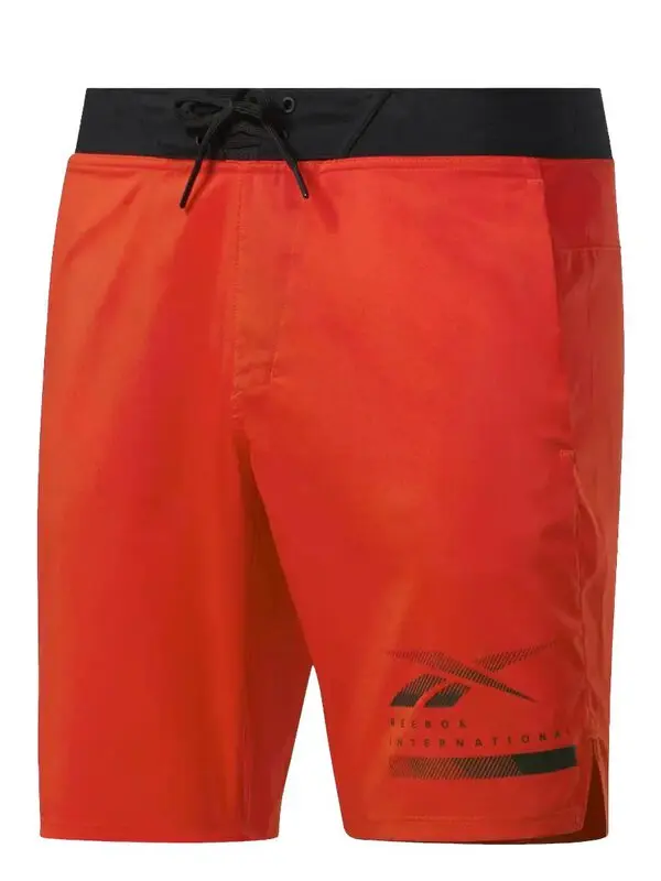 REEBOK Logo Print Track Shorts - Red