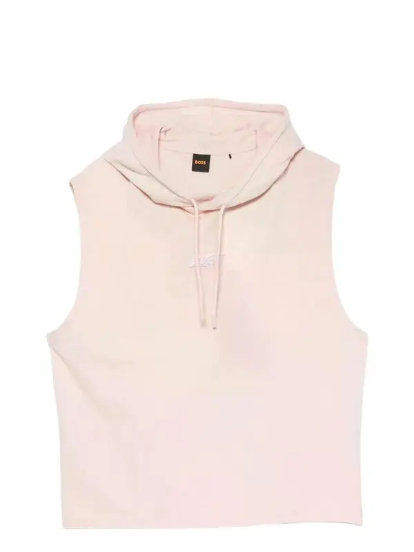 BOSS Sleeveless Logo Patch Hoodie - Pink