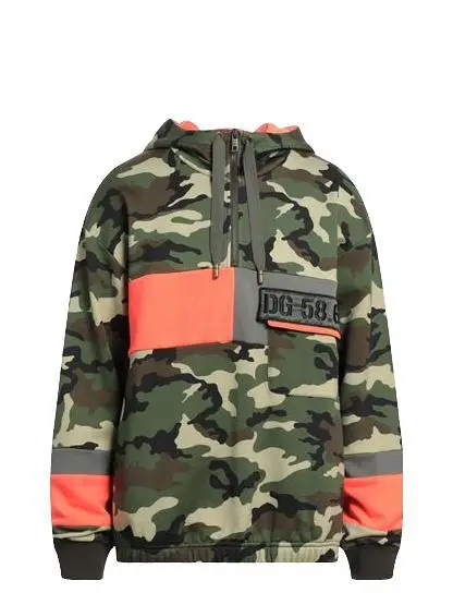 Dolce & Gabbana Camouflage Hooded Sweatshirt With Contrast Paneling - Military Green
