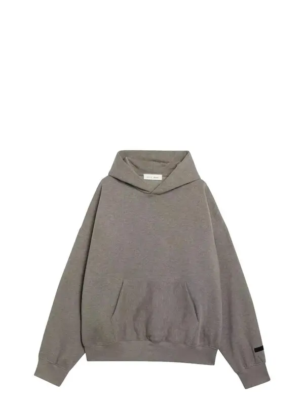 Fear Of God Logo Print Drop Shoulder Hoodie - Grey
