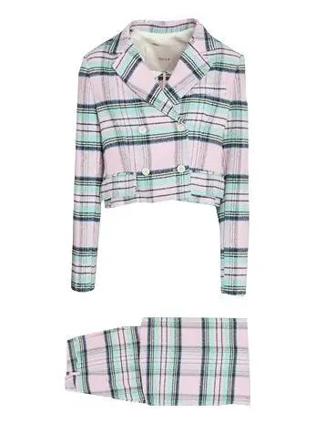 JUCCA Tweed Tartan Pattern Suit - Pink