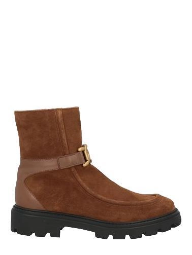 TOD'S Ankle Boots In Suede With Metal Applications - Camel