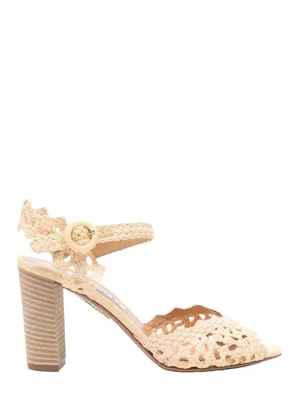 AQUAZZURA Woven Design Buckle-fastening Sandals - Neutrals