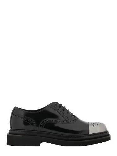 Dolce & Gabbana Embellished Leather Lace-up Oxford Shoes - Black