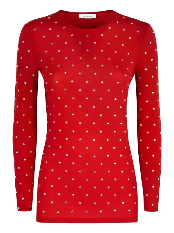 Rabanne Embellished T-shirt - Red