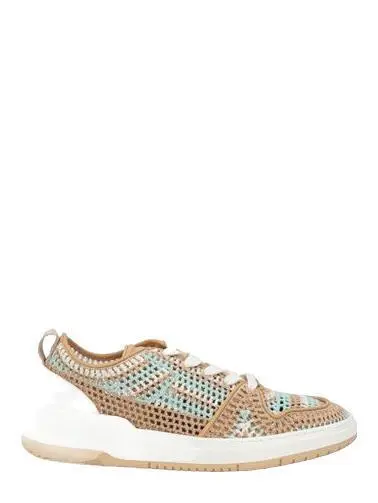 FERRAGAMO Textile Fibers And Leather Low-top Sneakers - Beige
