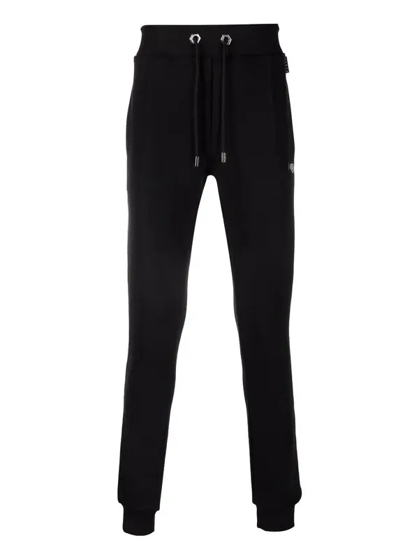 Philipp Plein Logo-patch Cotton Track Pants - Black