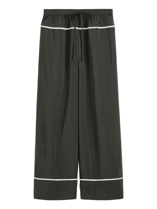 Cos Contrast-piped Straight-leg Modal Pants - Brown