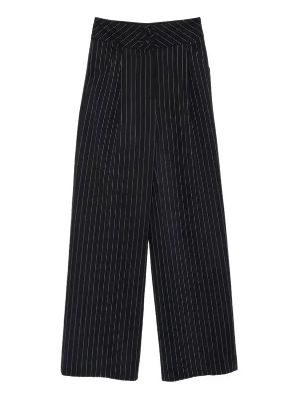 MITILIANE COUTURE Wide Leg Pinstripe Trousers - Blue