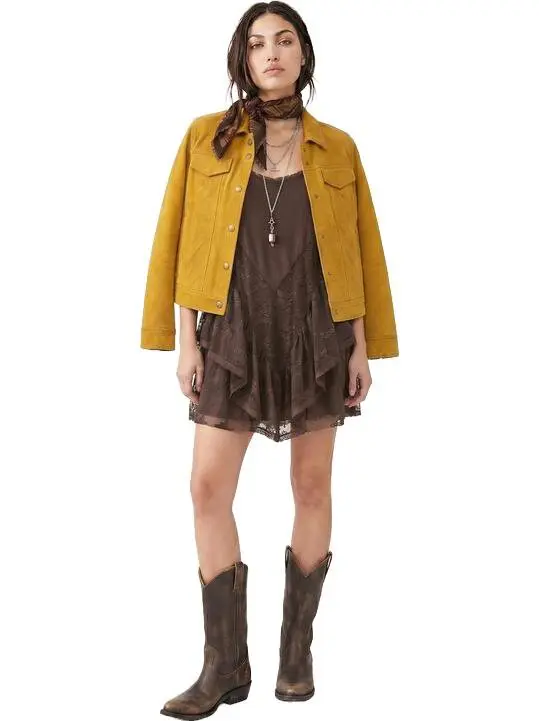 THE FRYE COMPANY Canyon Heritage Trucker Jacket - Yellow