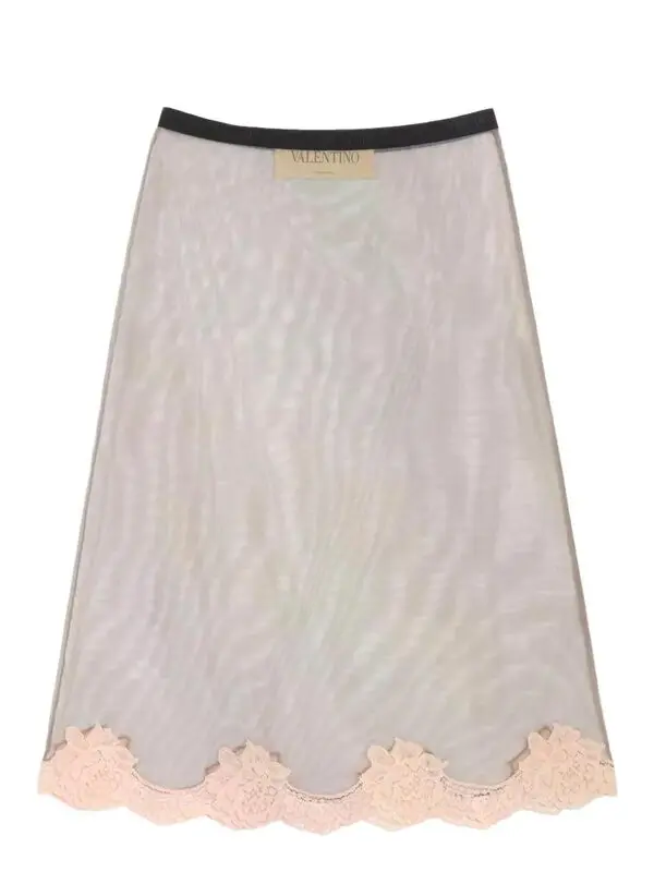 Valentino Garavani Tulle Midi Skirt - Grey