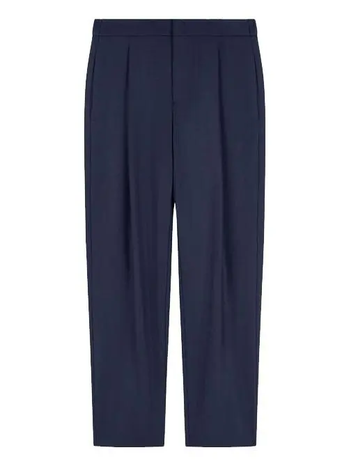 Giorgio Armani Wool And Cashmere Chevron Trousers - Blue