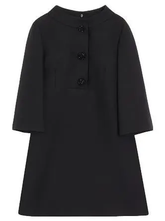 Valentino Garavani Crepe Couture Short Dress With Jewelled Buttons - Black