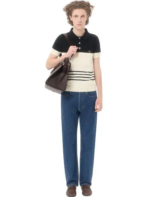 Valentino Garavani Wool Vlogo Polo Shirt - Black