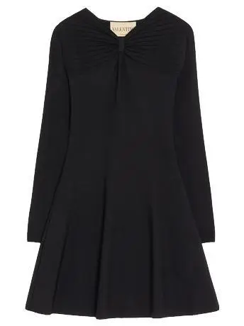 Valentino Garavani Stretch Viscose Dress With Bow Detail - Black