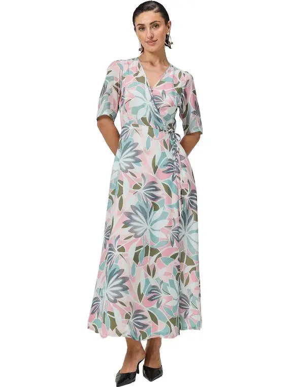 REISTOR Printed Wrap Maxi Dress - Floral
