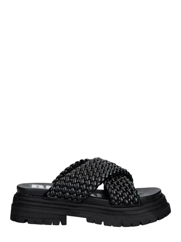 BUFFALO Lennox Braided Crossover-strap Sandals - Black