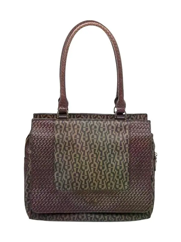 AIGNER Coated Canvas Monogram Tote Bag - Brown
