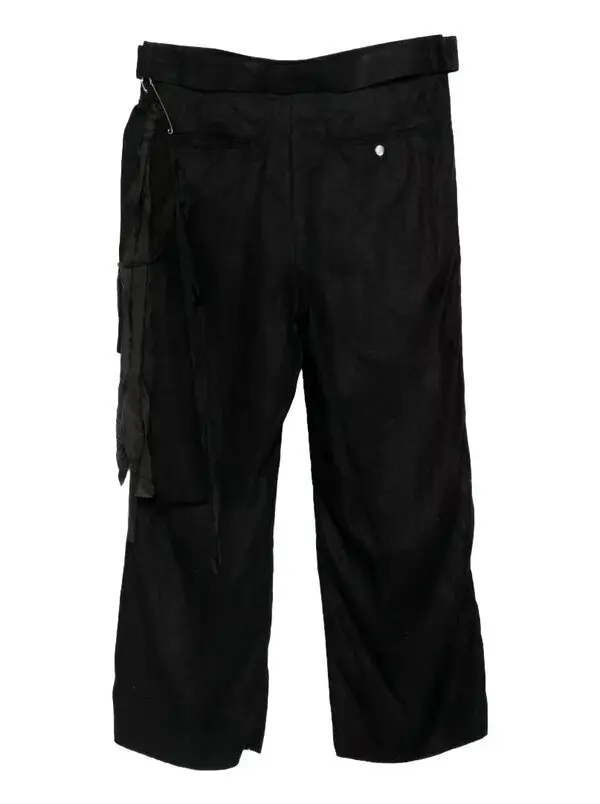 MIDORIKAWA Belted Wide-leg Trousers - Black