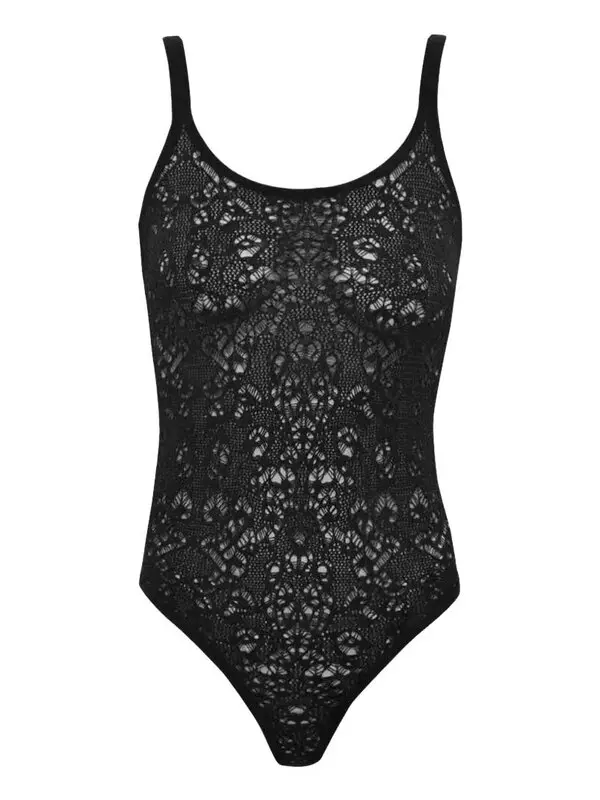 Gabriela Hearst Desnos Crochet-knit Bodysuit - Black