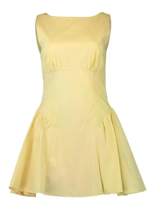 Staud Gwen Sleeveless Gathered Mini Dress - Yellow