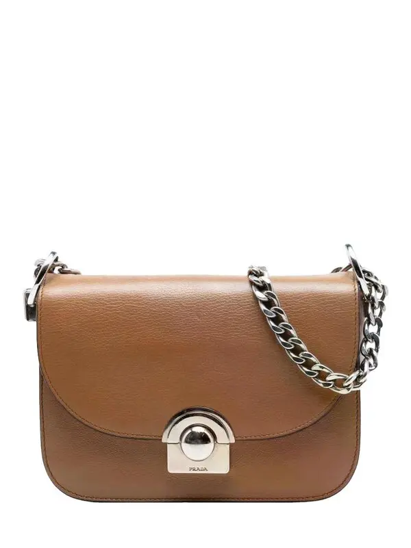 Prada Glace Calf Arcade Crossbody Bag - Brown