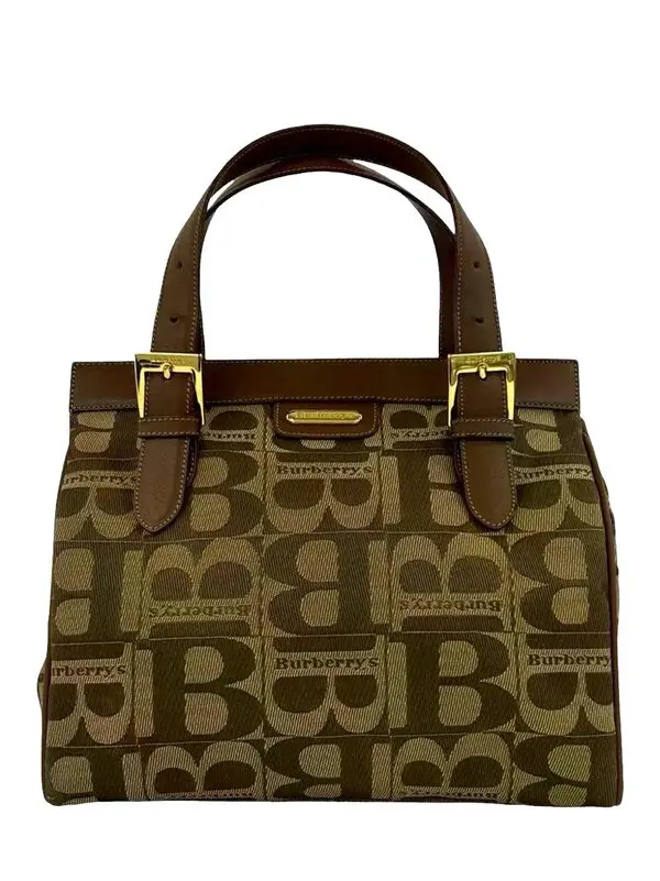 Burberry Monogram Canvas Handbag - Brown