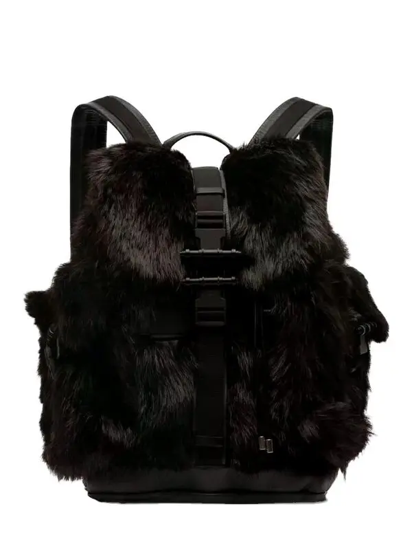 Givenchy 2014 Leather And Fur Obsedia Backpack - Black