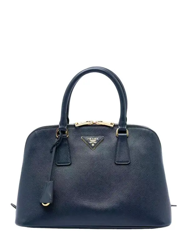 Prada Saffiano Lux Promenade Satchel - Blue
