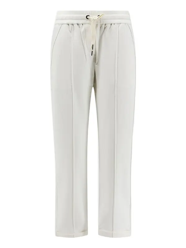 Brunello Cucinelli Cotton Blend Jogging Pants - White