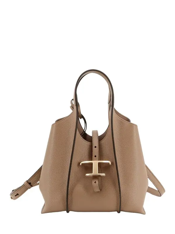 TOD'S T-timeless Leather Satchel - Beige