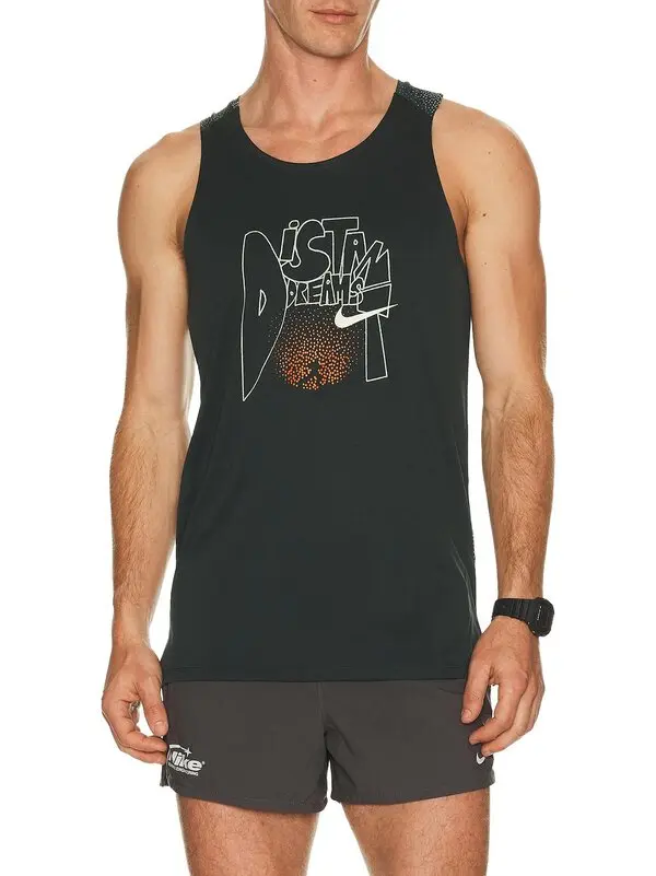 Nike Dri-fit Advanced Running Tank Top - Black Spruce