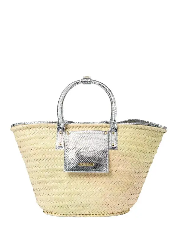 Jacquemus Le Panier Soli Woven Bucket Bag - Silver