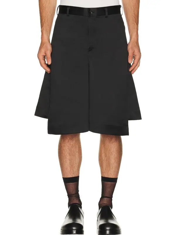 Comme Des Garçons Heavy Satin Tailored Shorts - Black
