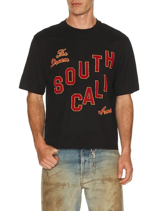 Amiri South Cali Flock Crop Tee - Black