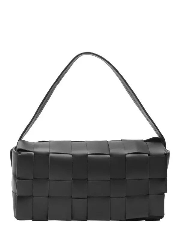 ST. AGNI Woven Envelope Slim Tote - Black