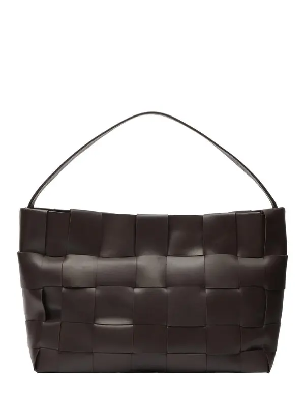 ST. AGNI Woven Large Tote - Chocolate