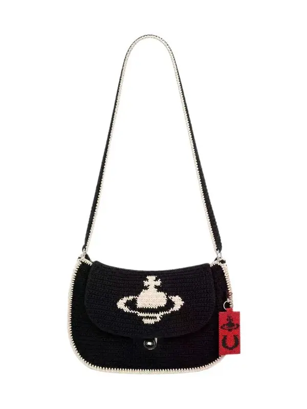 VIVIENNE WESTWOOD Orb Crochet Shoulder Bag - Black
