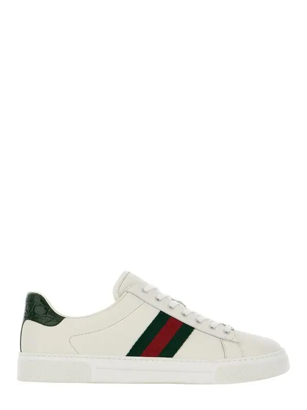 Gucci Sneakers With Green Embossed Detail - Multicolor