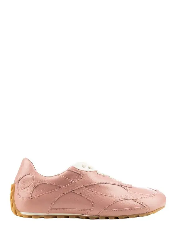 Bottega Veneta Pink Leather Lace-up Sneakers - Multicolor