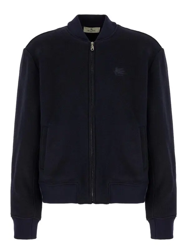 Etro Bomber Jacket With Embroidered Logo - Multicolor