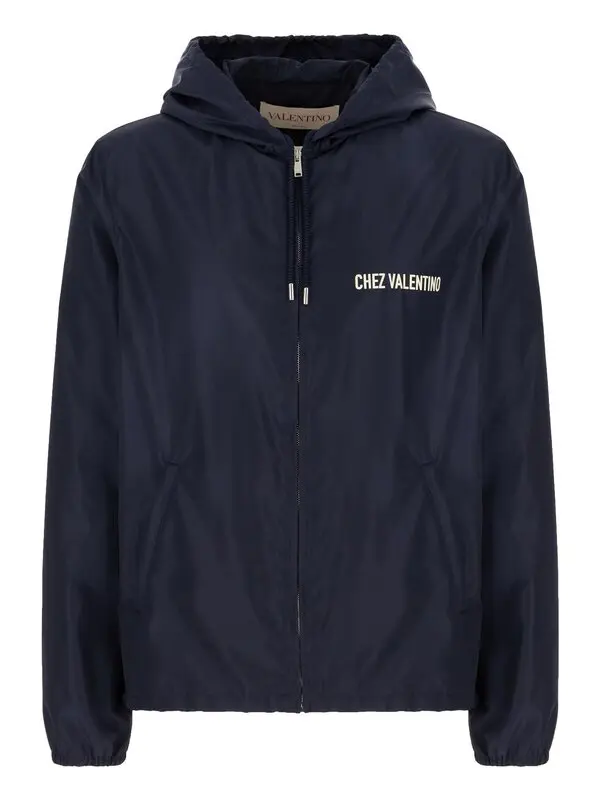 Valentino Garavani Hooded Zip-up Jacket With Graphic Print - Multicolor