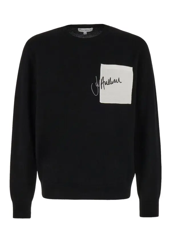 JW Anderson Black Knitwear With Embroidered Detail - Multicolor