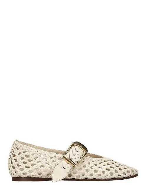 Zimmermann Helix Ballerina Leather Flats - Bone