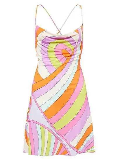 Emilio Pucci Graphic-print Satin-jersey Mini Dress - Multicolor