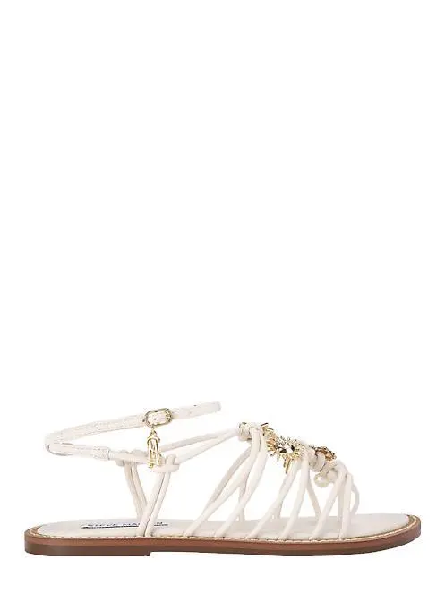 Steve Madden La Charmer Faux-leather Sandals With Celestial Charms - Bone